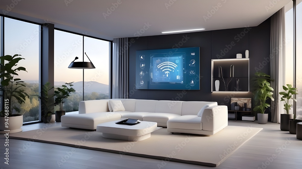 current technology in a smart house, wifi-based wireless system created ...