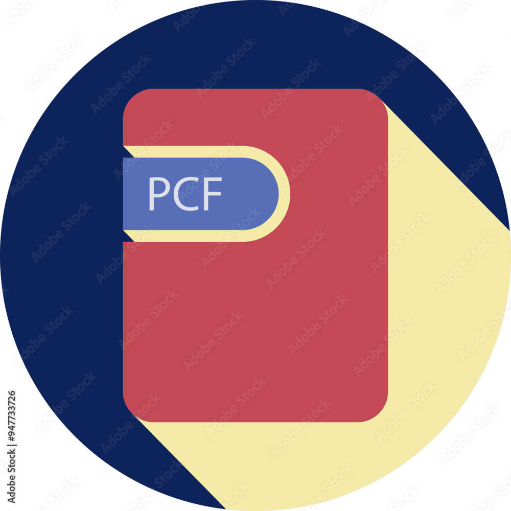 PCF File icon black shadow with rounded corners in circular shape Stock ...