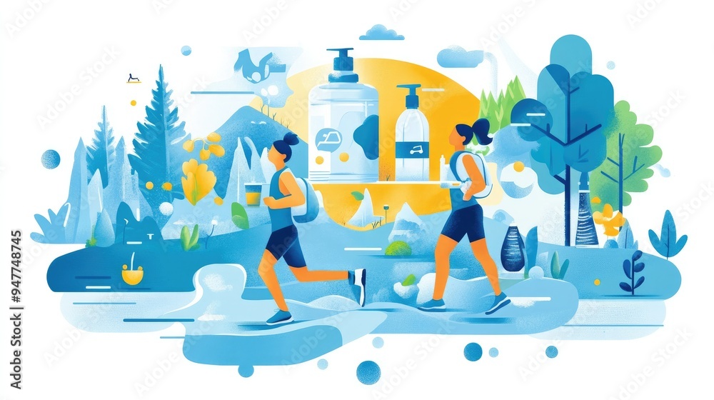 Infographic on the impact of nutrition and hydration, with dynamic ...