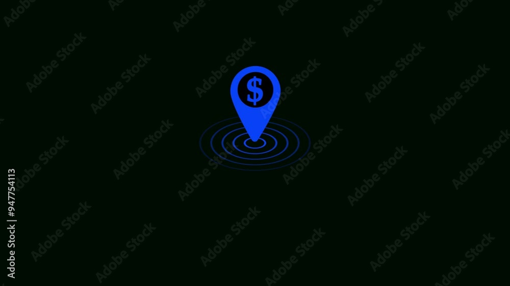 Location indicator and location icon animation.Appearing pointer for a ...