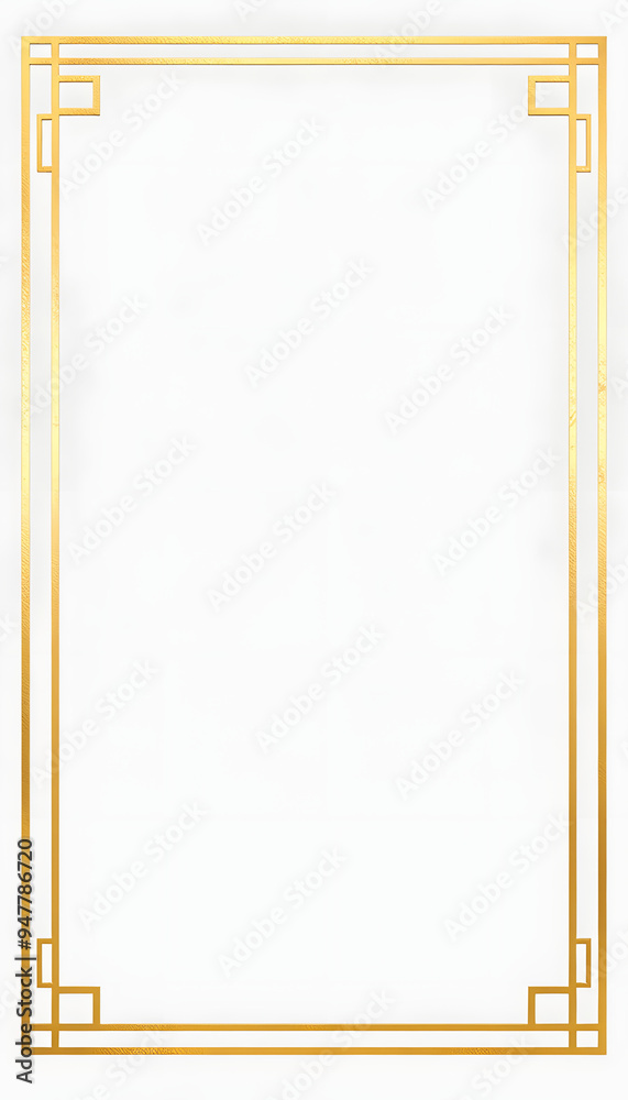 Rectangle subtle gold frame for web presentation, horizontal border in ...