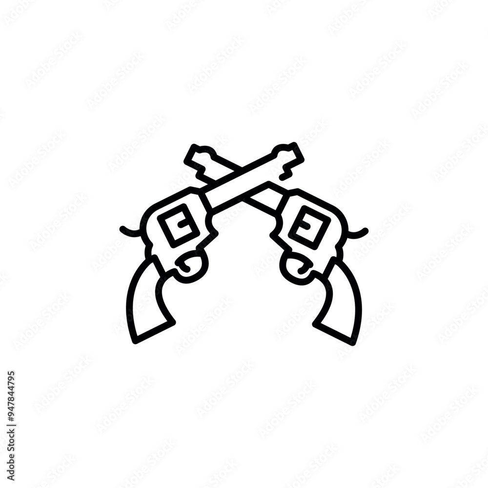 Flintlock Pistol icon. Simple flintlock pistol icon for social media ...