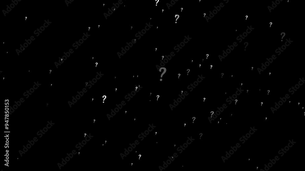 Question Marks Animation Moving on Alpha Channel Transparent Background ...