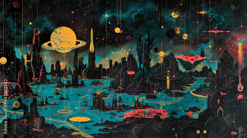 Vintage navigation map with retro style illustration cartographer asset ...