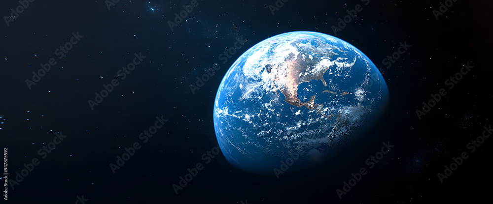 High-Resolution image of Earth from Space with a Stunning View of white ...