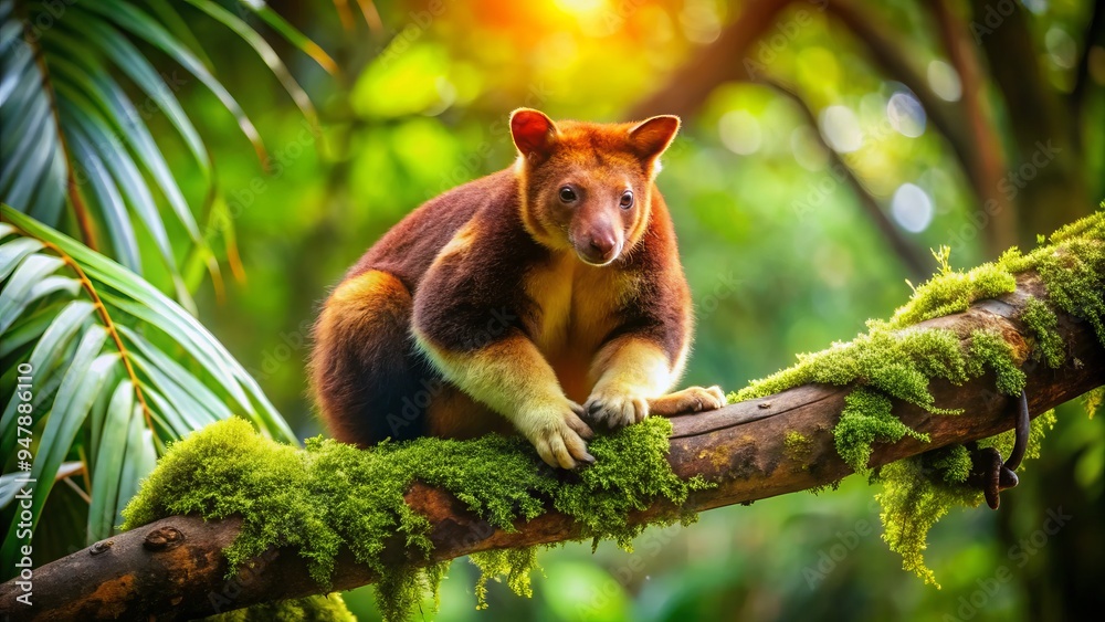 The tree kangaroo blends into the rainforest canopy as its prehensile ...