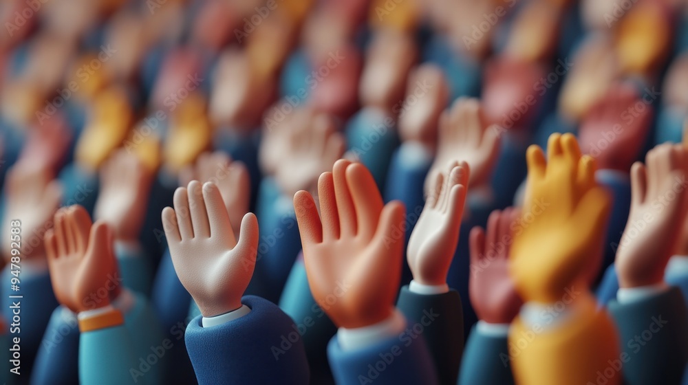 cartoon character hands clapping or applause with lou3d noise business ...