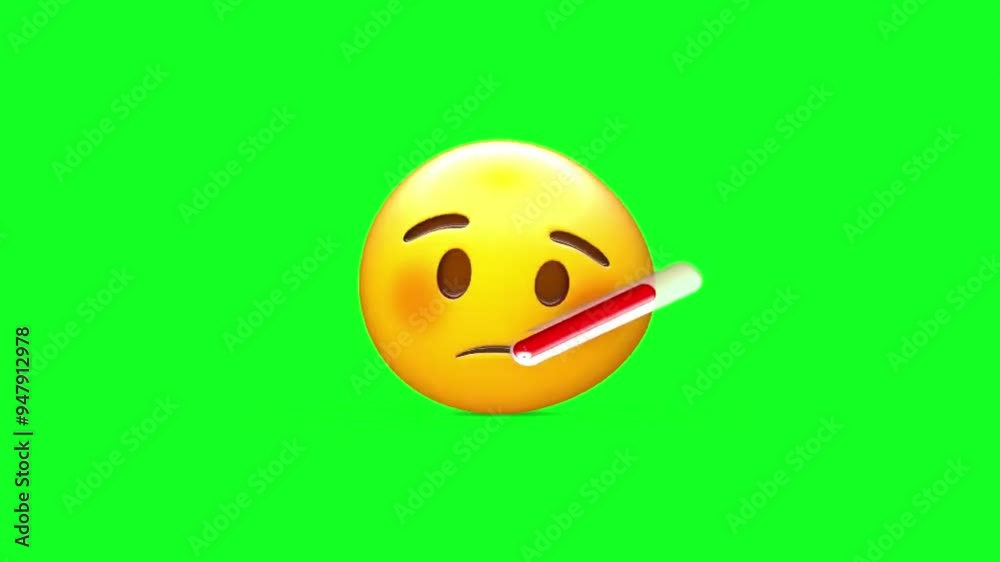 3d Sticker green screen, 4k video animation, chroma key 3d emoji on ...