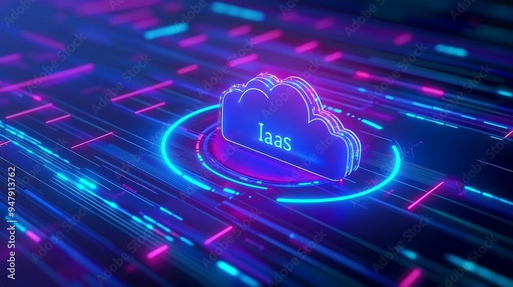 Futuristic digital representation of Infrastructure as a Service (IaaS ...