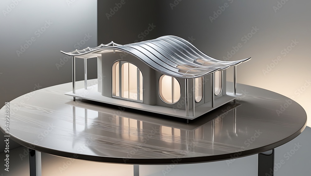 Miniature model of house in section with interior rooms. eal estate ...