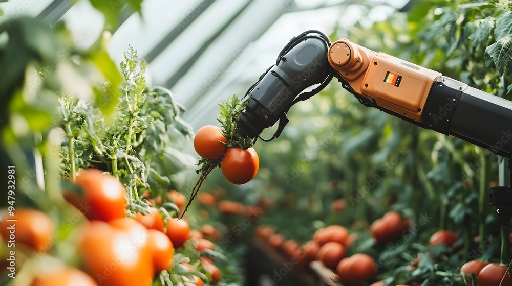 Photograph of an IoT powered robotic arm efficiently harvesting ...