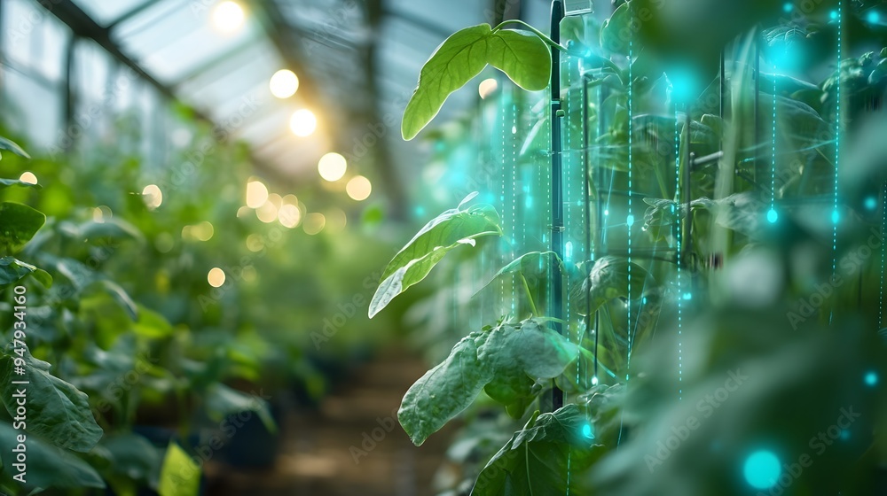 IoT sensors in a greenhouse automatically controlling the environment ...