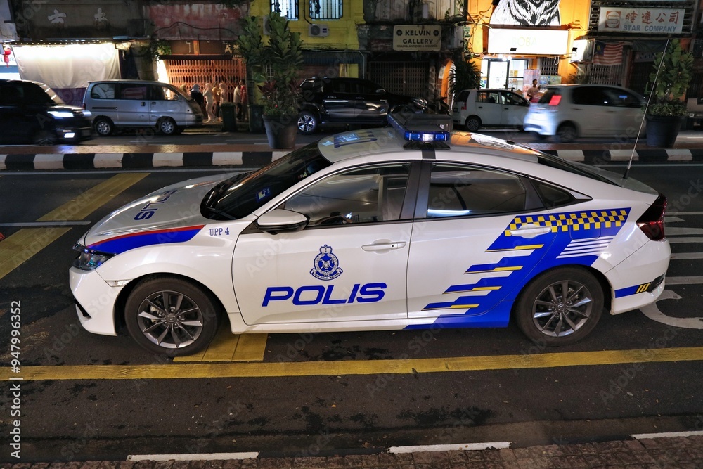 KUCHING, MALAYSIA - MARCH 8, 2024: Malaysian Police car Honda Civic in ...