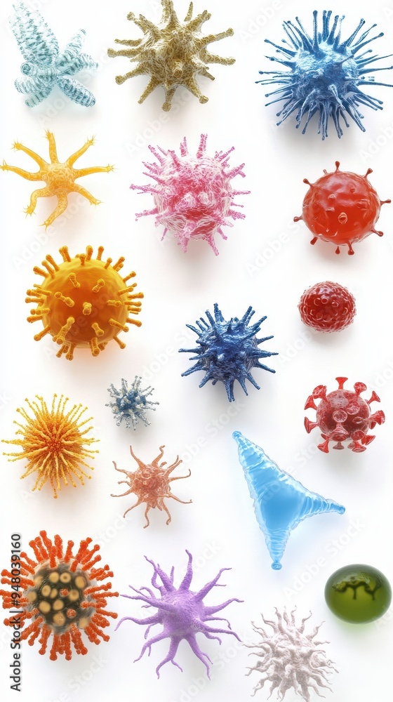 This detailed collection features numerous microbial pathogens ...