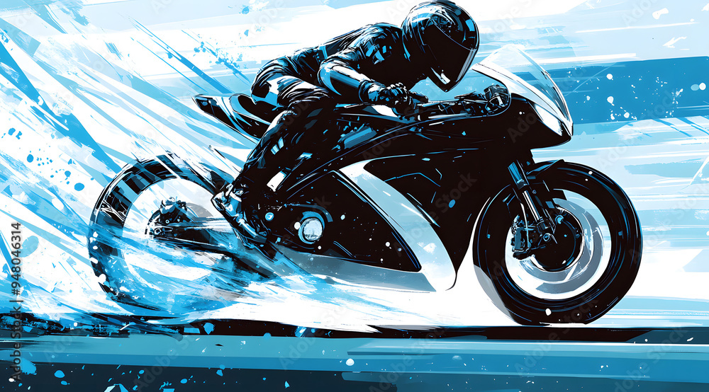 Blue and White Yamaha R3 Motorcycle Design in Vector Art, Featuring a ...