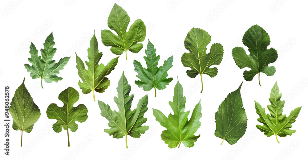Different leaves of white mulberry (Morus alba) as an example of ...
