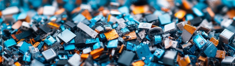 E-Waste Recycling Process, a tech facility efficiently sorting ...