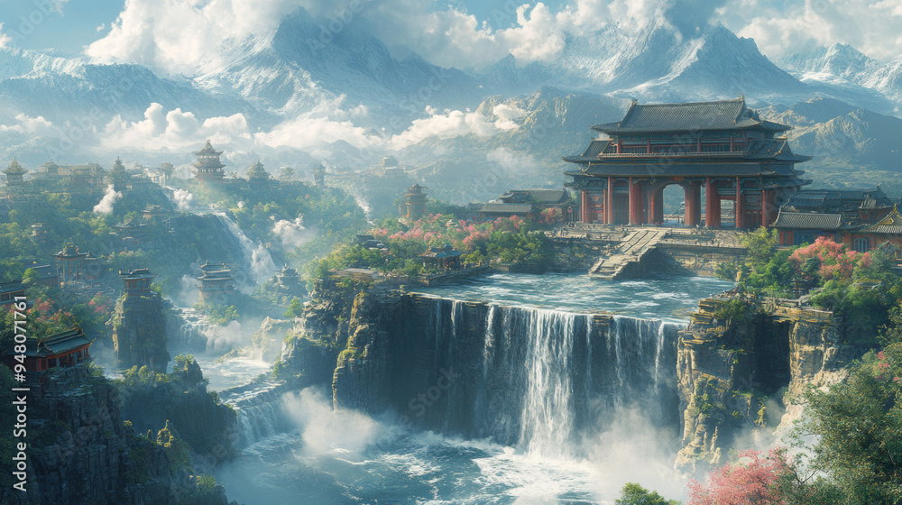 The Gate of Heaven in ancient Chinese mythology stands as a monumental ...