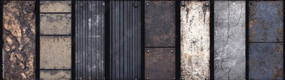 Weathered Rustic Metal Textures, showcasing intricate rust patterns ...