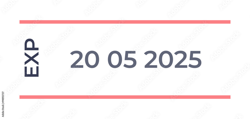 Expiry date label showing 20 05 2025, symbolizing food product shelf ...
