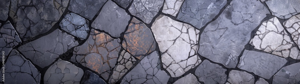 Flagstone Paving Textures in Grey and Beige, seamless patterns ...