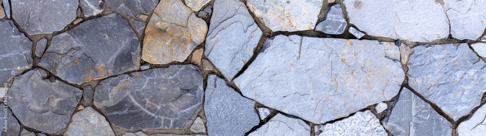 Grey and Beige Flagstone Paving Textures, close-up view of seamless ...