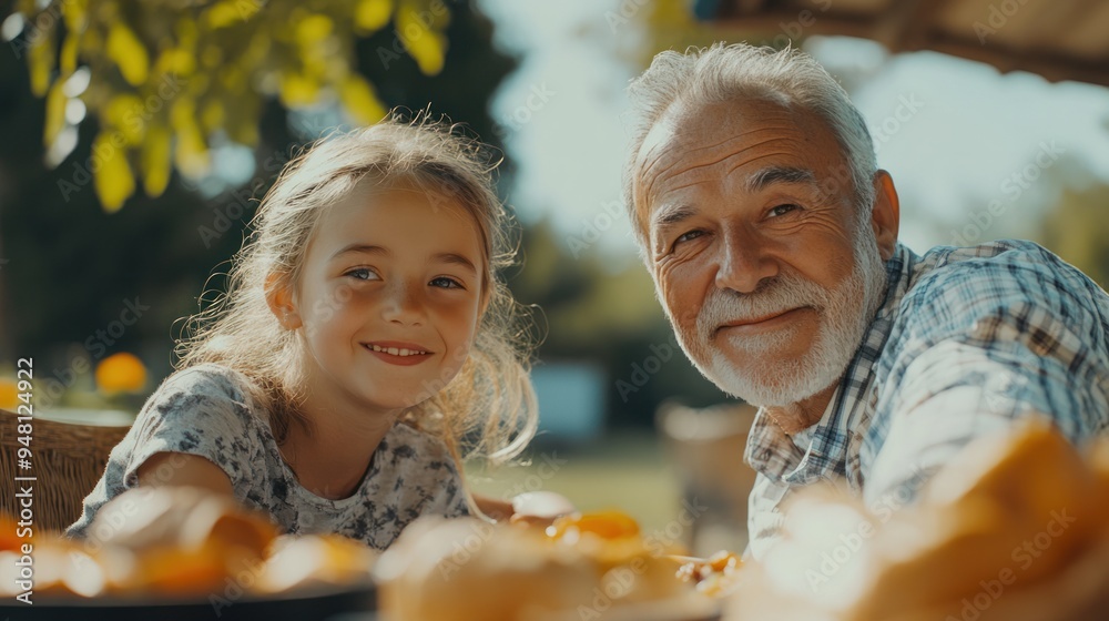 Grandparents spending quality time with their grandchildren during a ...