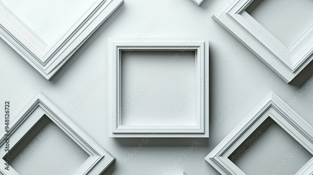 120. A 3D frame with realistic depth and shadows, the modern design ...