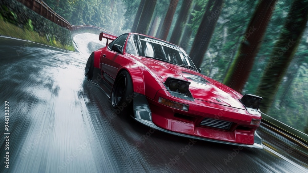Illustrate the dedication to tuning cars for touge racing culture, with ...