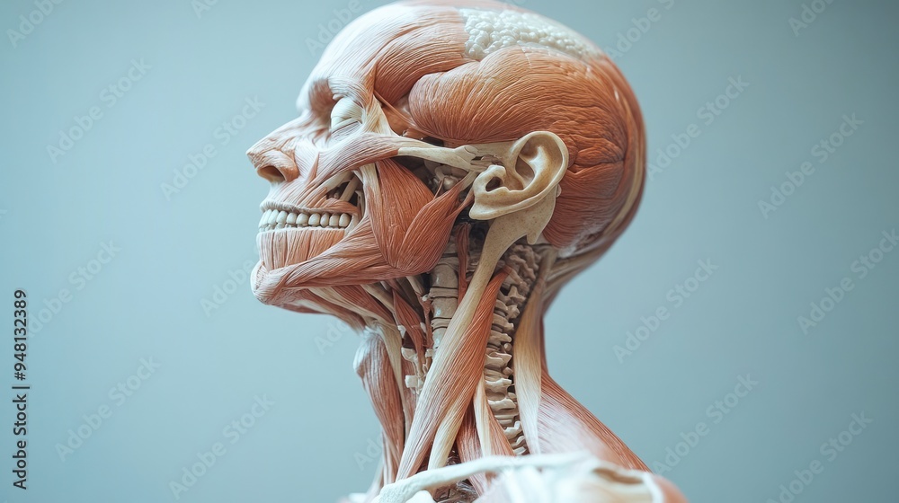 A detailed depiction of the human body structural system, showcasing ...
