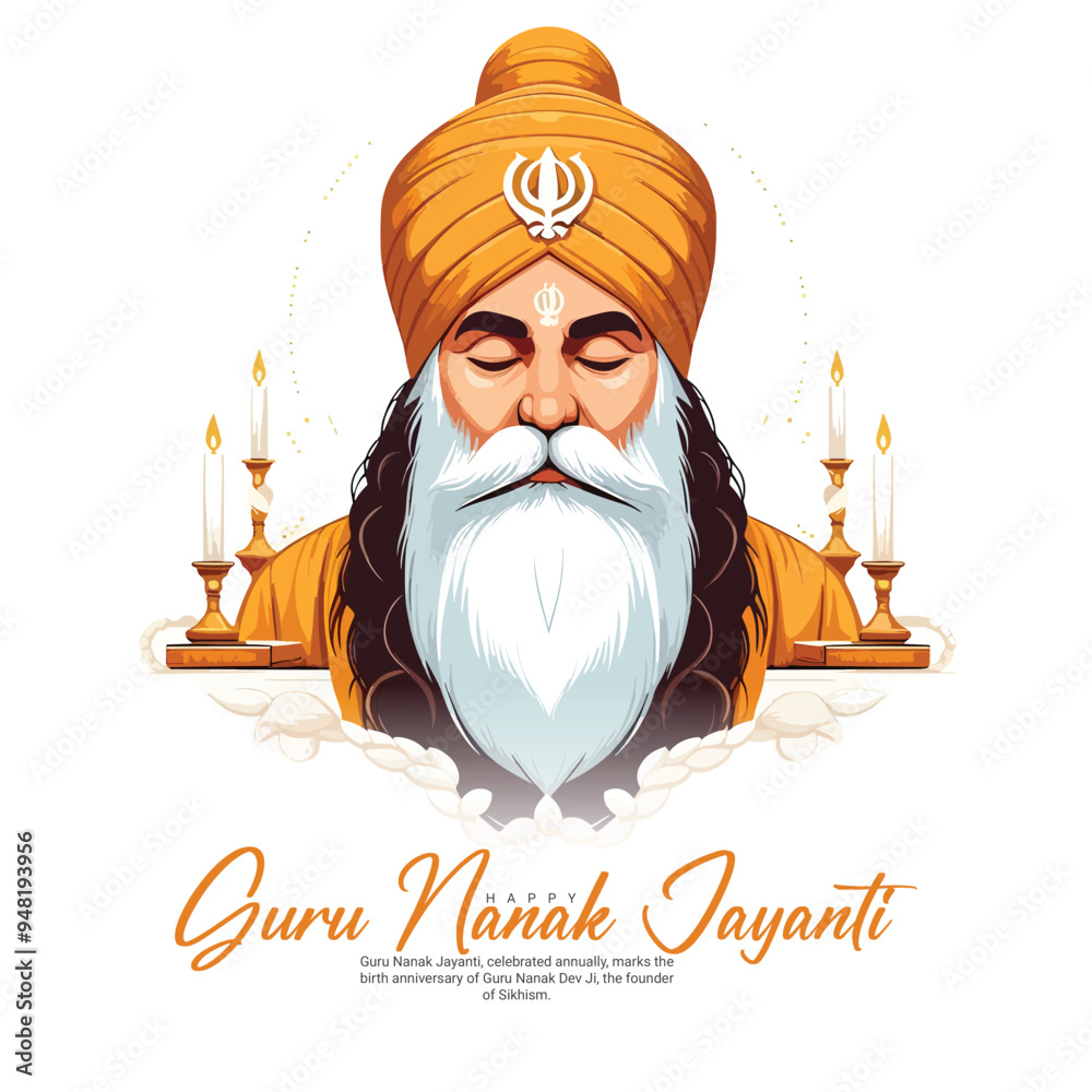 Happy Guru Nanak Jayanti social media post banner template Stock Vector ...
