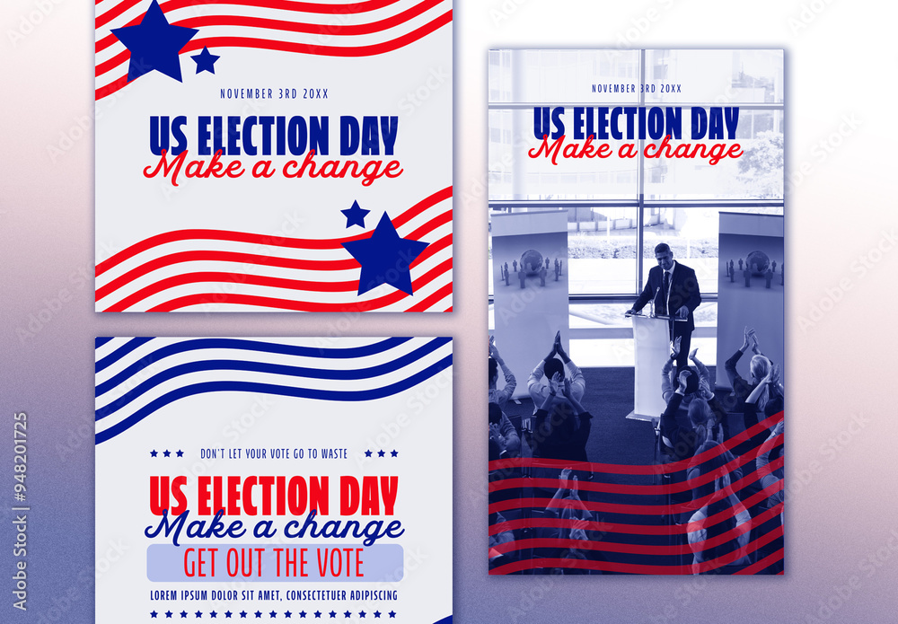 US General Elections Day Social Media Post Stock Template | Adobe Stock