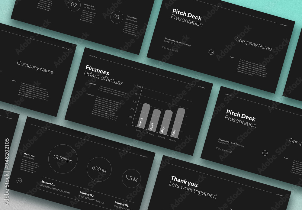 Minimal Interactive Pitch Deck Stock Template | Adobe Stock