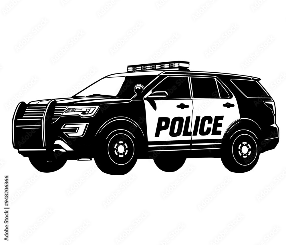 Poster Police car , police interceptor car vector illustration – Wall ...