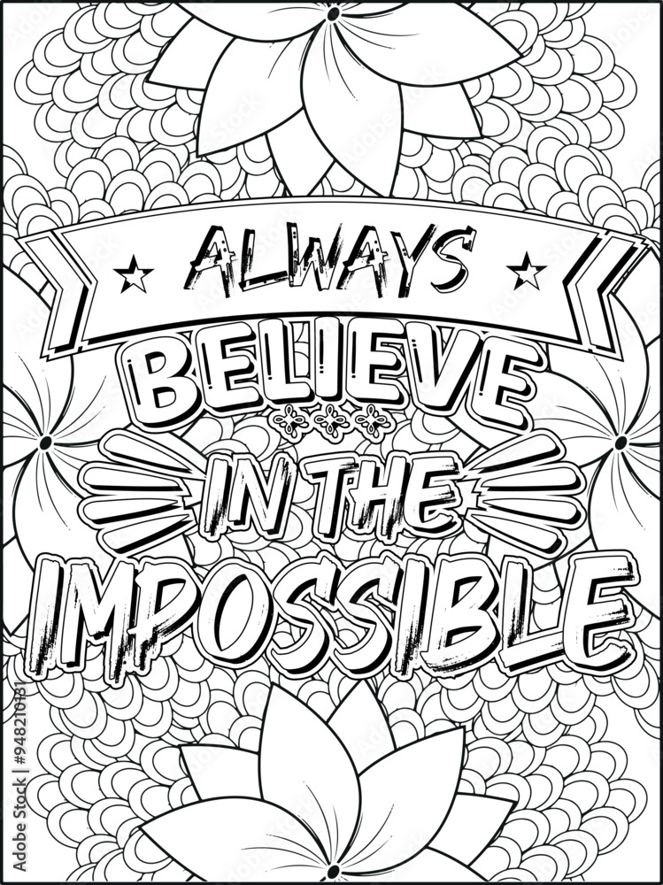 Motivational quote coloring page for adults. Inspirational quote ...