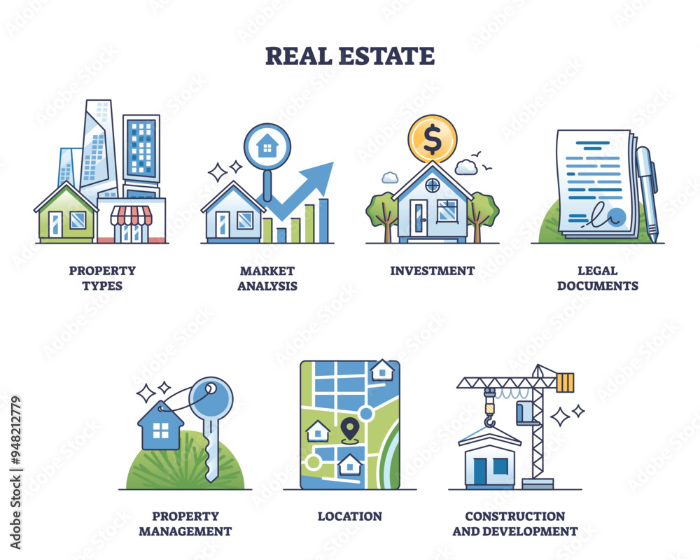 Real estate property types for investment industry outline collection ...
