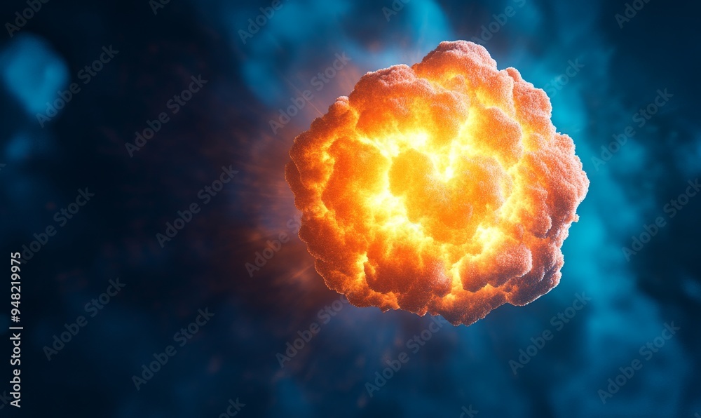 nuclear fission explosion - atomic energy release, atom splitting ...