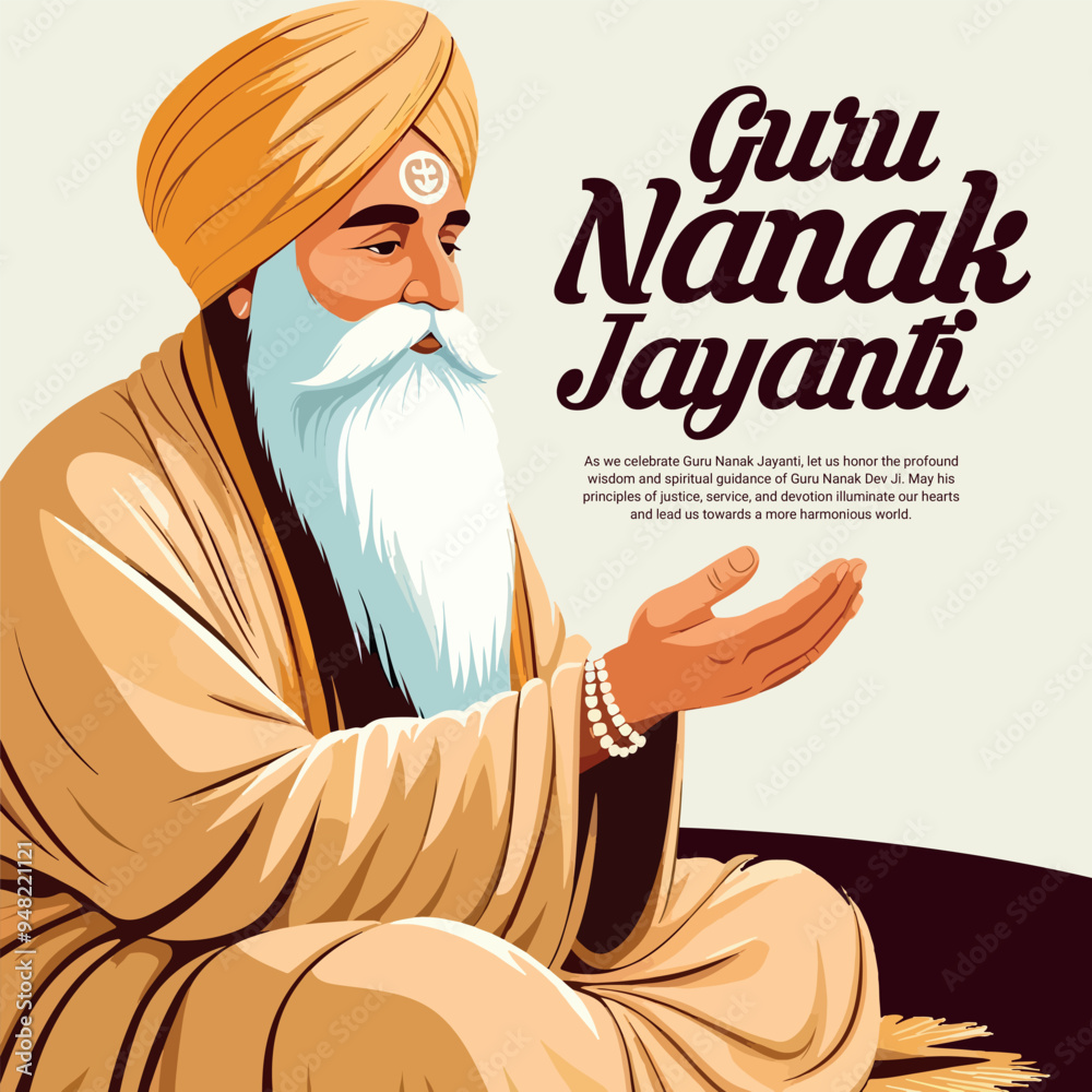 Guru Nanak Jayanti Festival Celebration Social media post banner ...