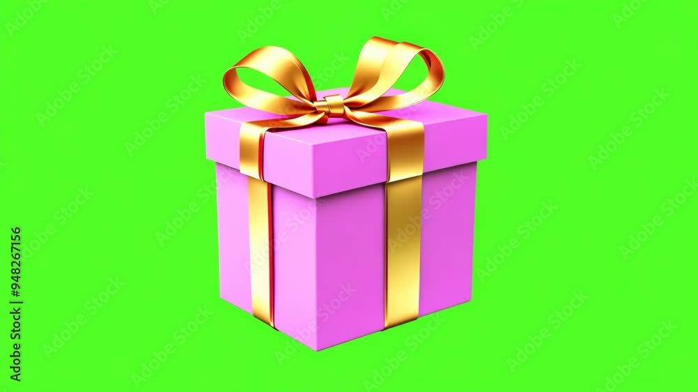 Unwrapping a Beautiful Gift Box with Ribbons and a Big Bow in 4K Ultra ...