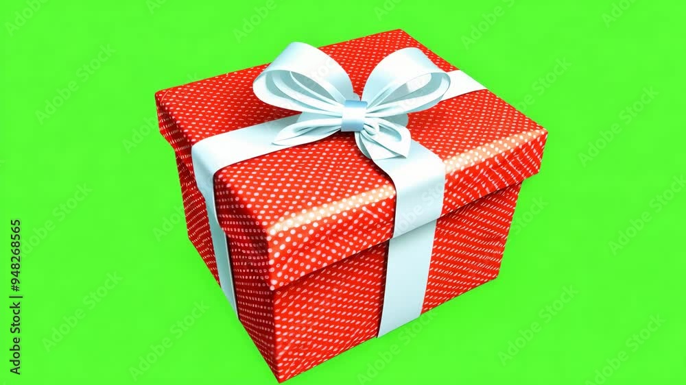 Opening a Luxurious Gift Box with Ribbons and Bow in 4K: Animated ...