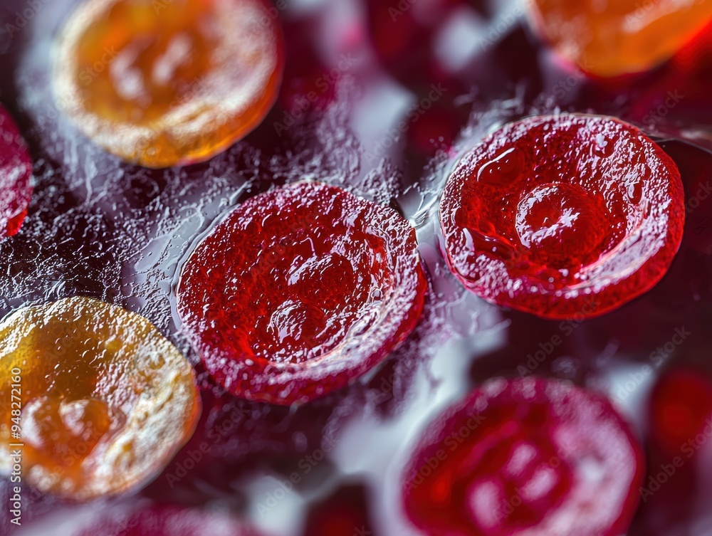 High Magnification of a Blood Drop under Microscope Stock Illustration ...