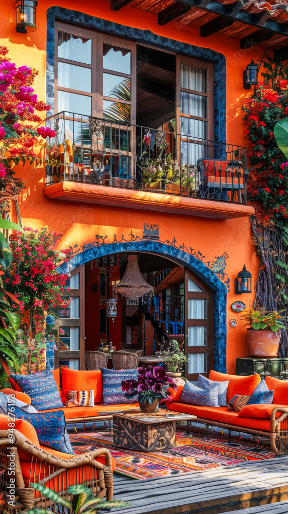 Mexican Style House. Generated image. A digital illustration of an ...