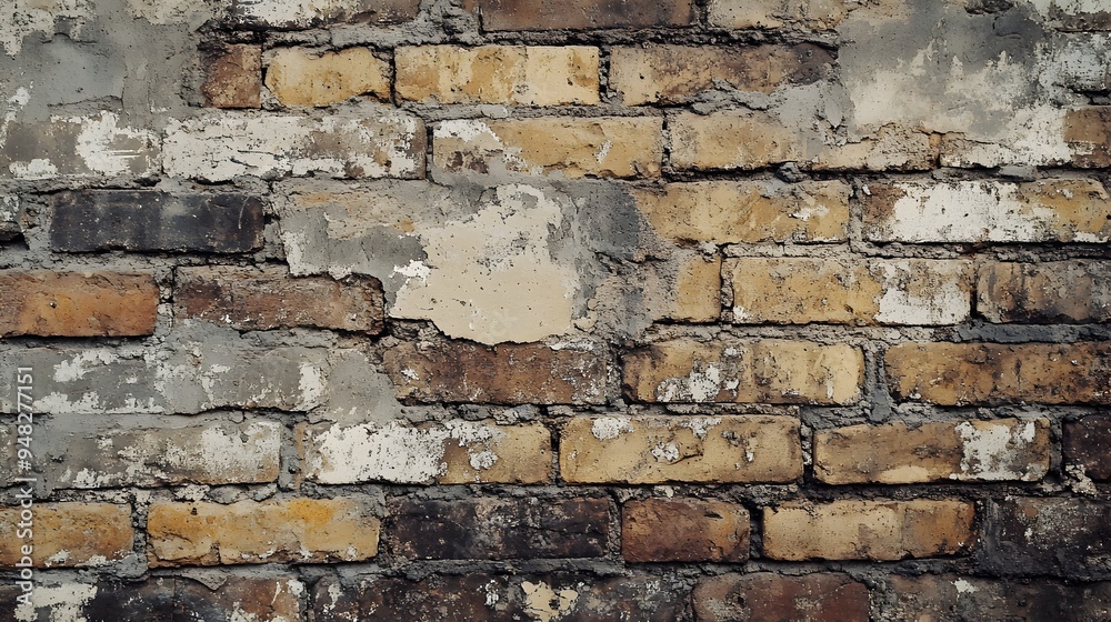 Distressed Brick Wall Texture with Vintage Grunge Pattern Background ...