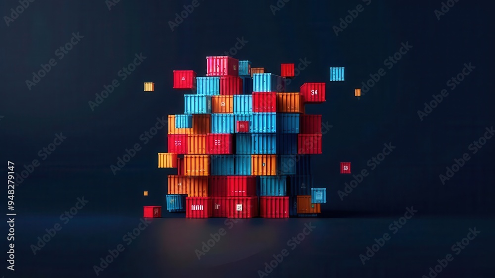 Photo & Art Print Visual representation of container orchestration with ...