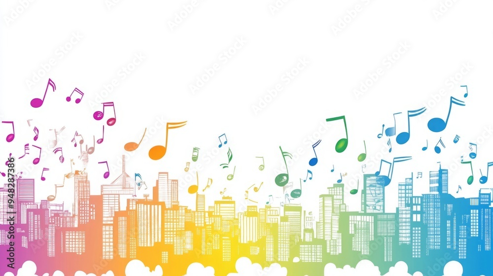 Eco-Harmony in Urbanscape: A Flat Style Vector Graphic Embodying Green ...