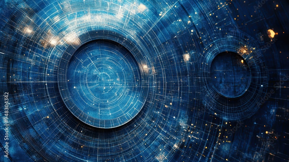 21. A complex design of overlapping circles and lines, resembling a ...