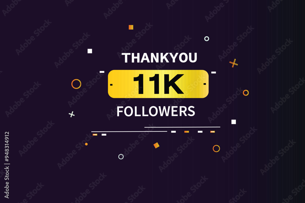 thank you 11K followers vector illustration social media post ...