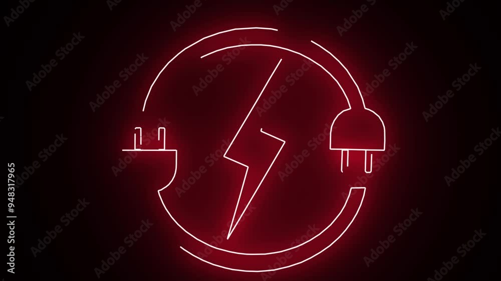 electric plug,power cord animation with black color background ...