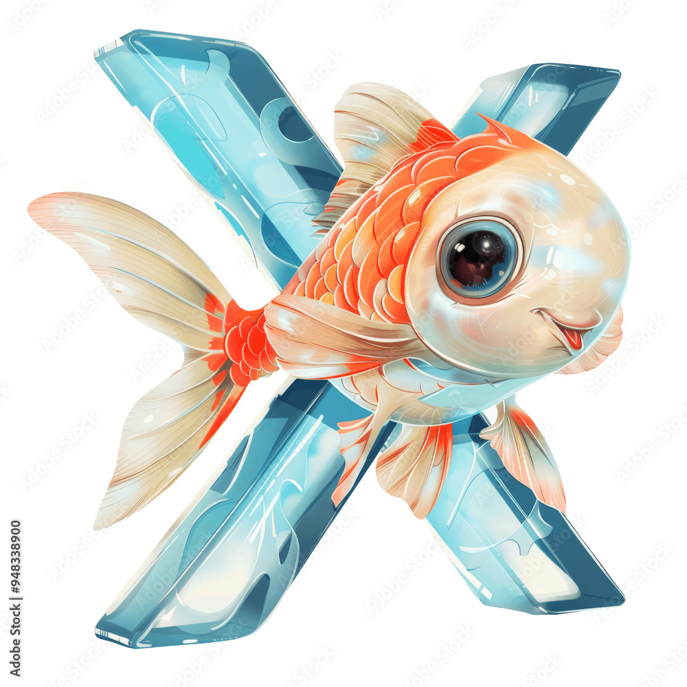 Alphabet letter X for cute x-ray fish on png transparent background ...