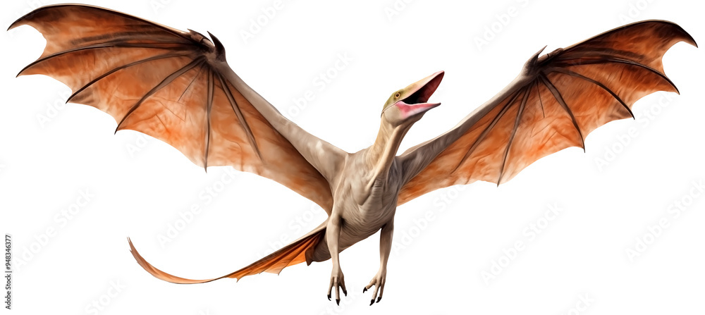Flying Pterodactyl PNG Prehistoric Flying reptile isolated on a white ...